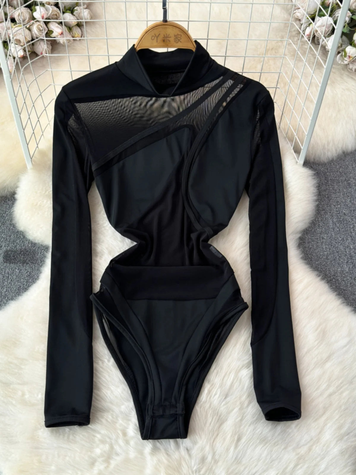sheer panel bodysuit